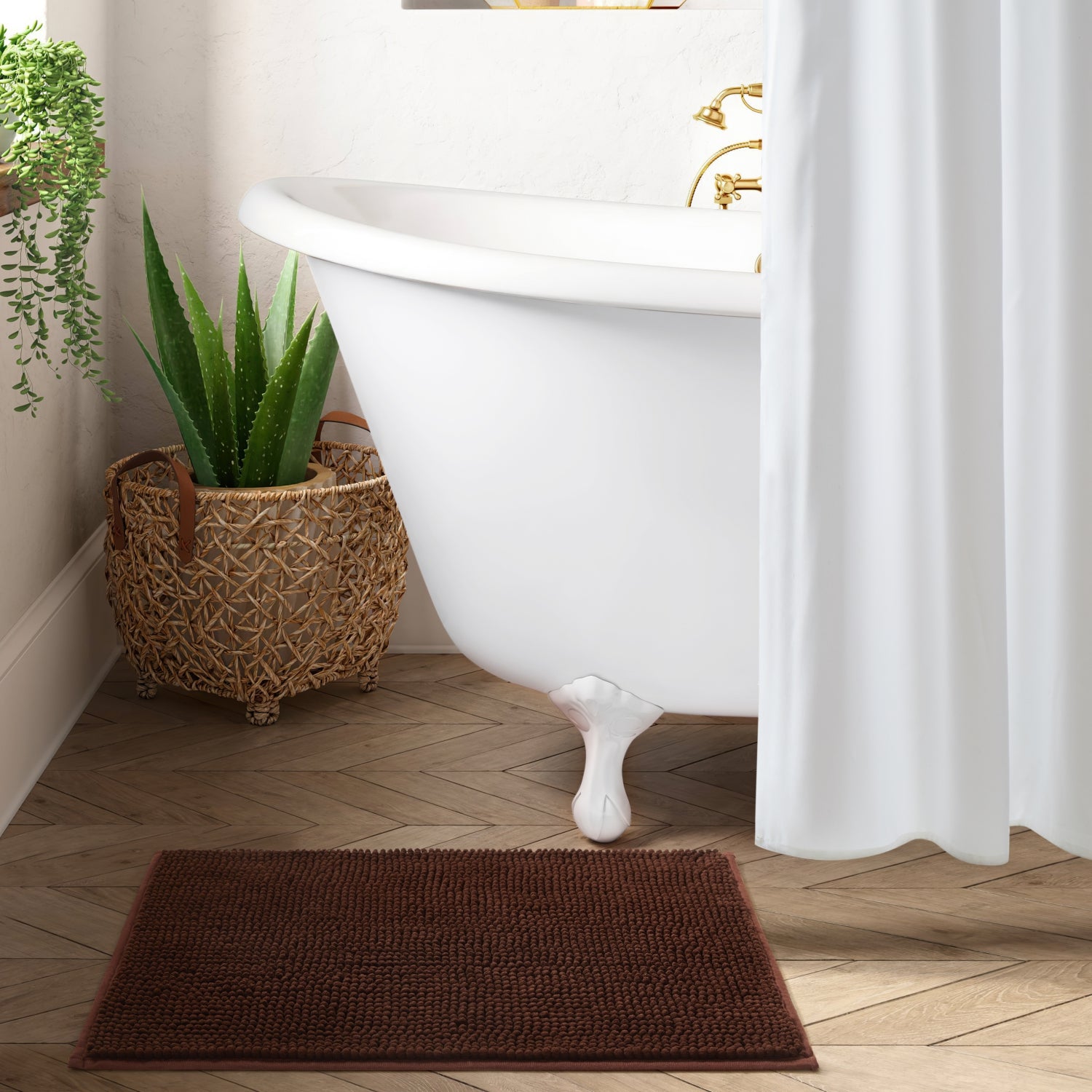 Brown shower mat store