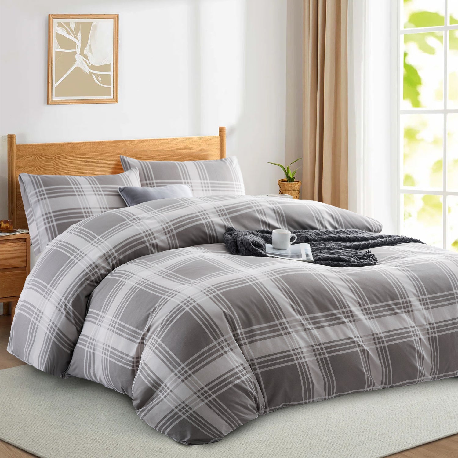 Grey Check Printed Duvet Cover – Yorkshire Bedding
