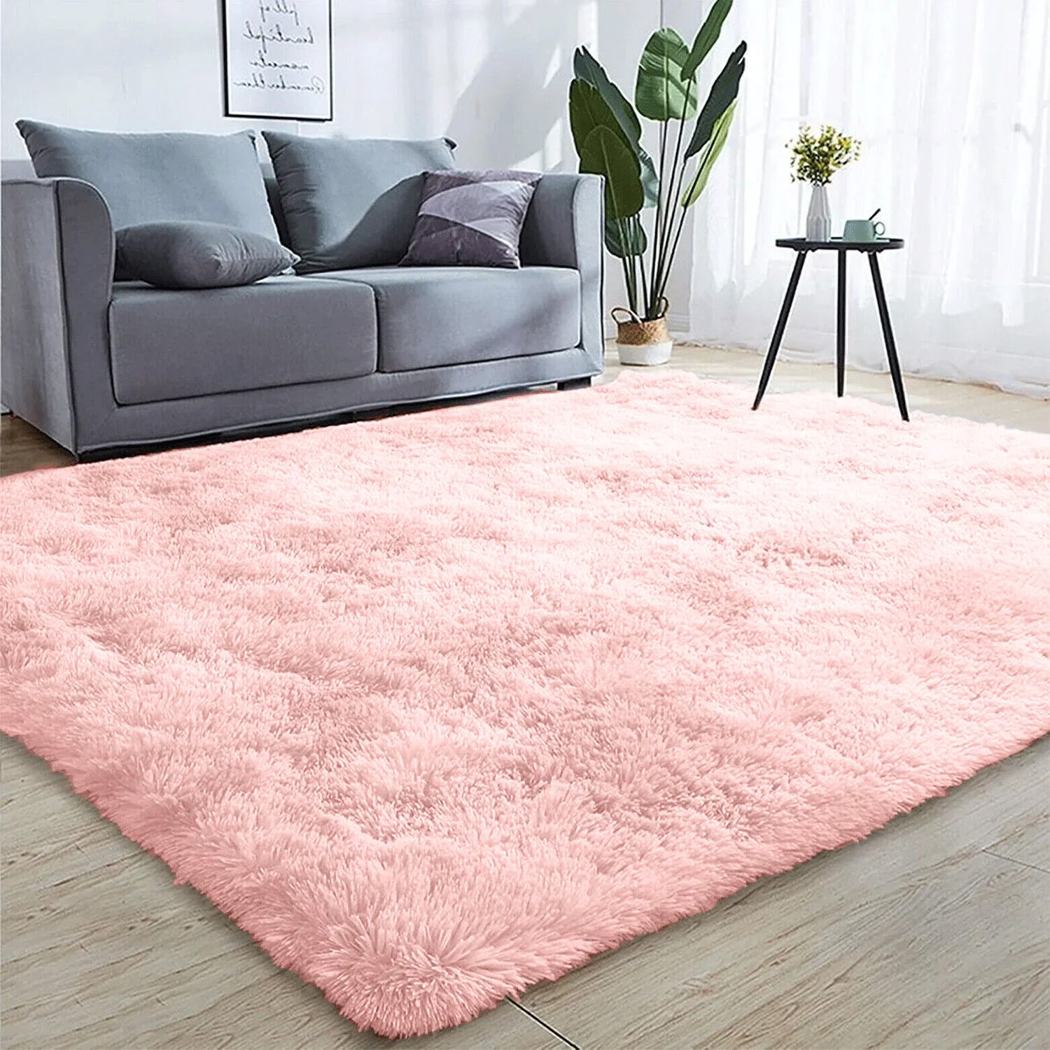 Pink Fluffy Shaggy Rug | Large Faux Fur Fluffy Rug – Yorkshire Bedding