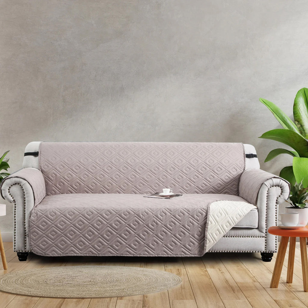 Sofa Protector Covers Reversible Quilted Slip Covers Cream Beige Yorkshire Bedding