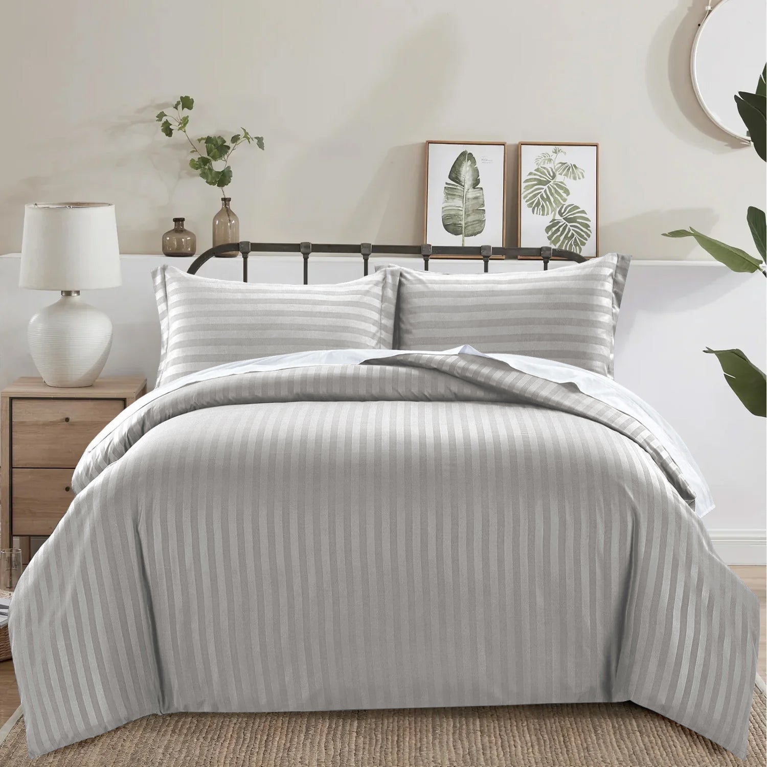 Silver Striped Bedding Duvet Cover Set – Yorkshire Bedding